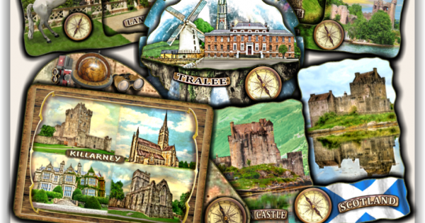 Dunluce Castle, Ulster 3D Magnets & Compasses 03