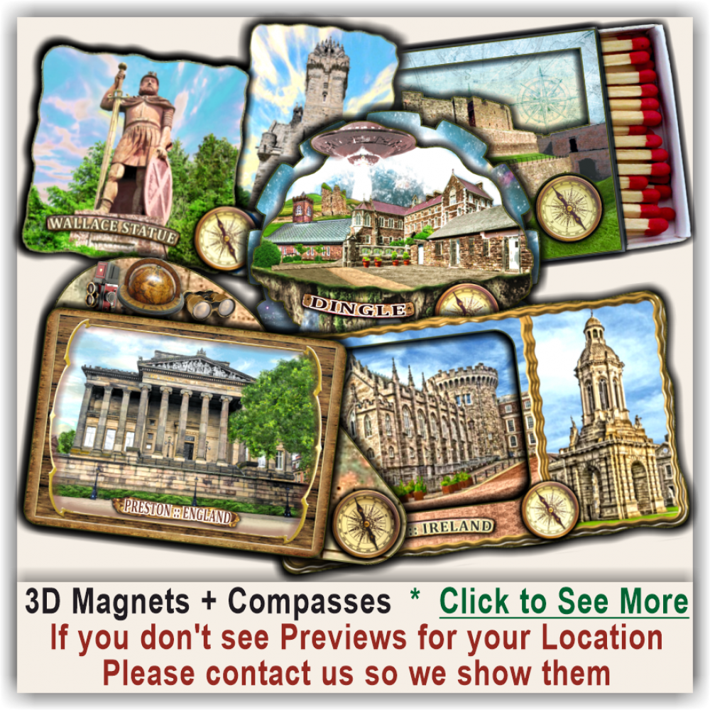 Dunluce Castle, Ulster 3D Magnets & Compasses 03